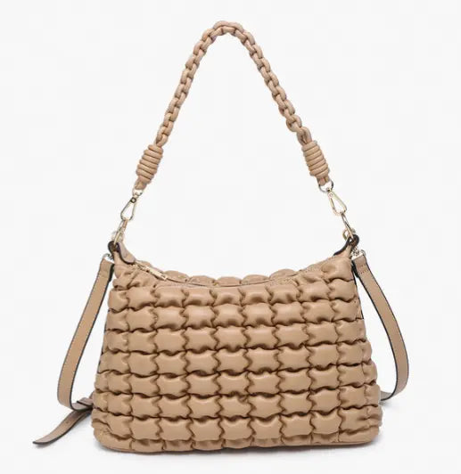 Jacqueline Puffer Shoulder Bag w/ Macrame Strap – Cruz By Design