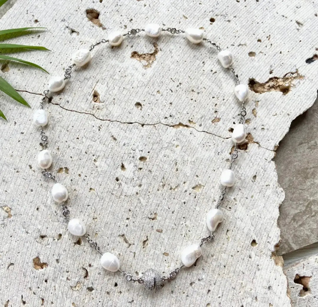 Magnetic Genuine Pearl Necklace – Cruz By Design